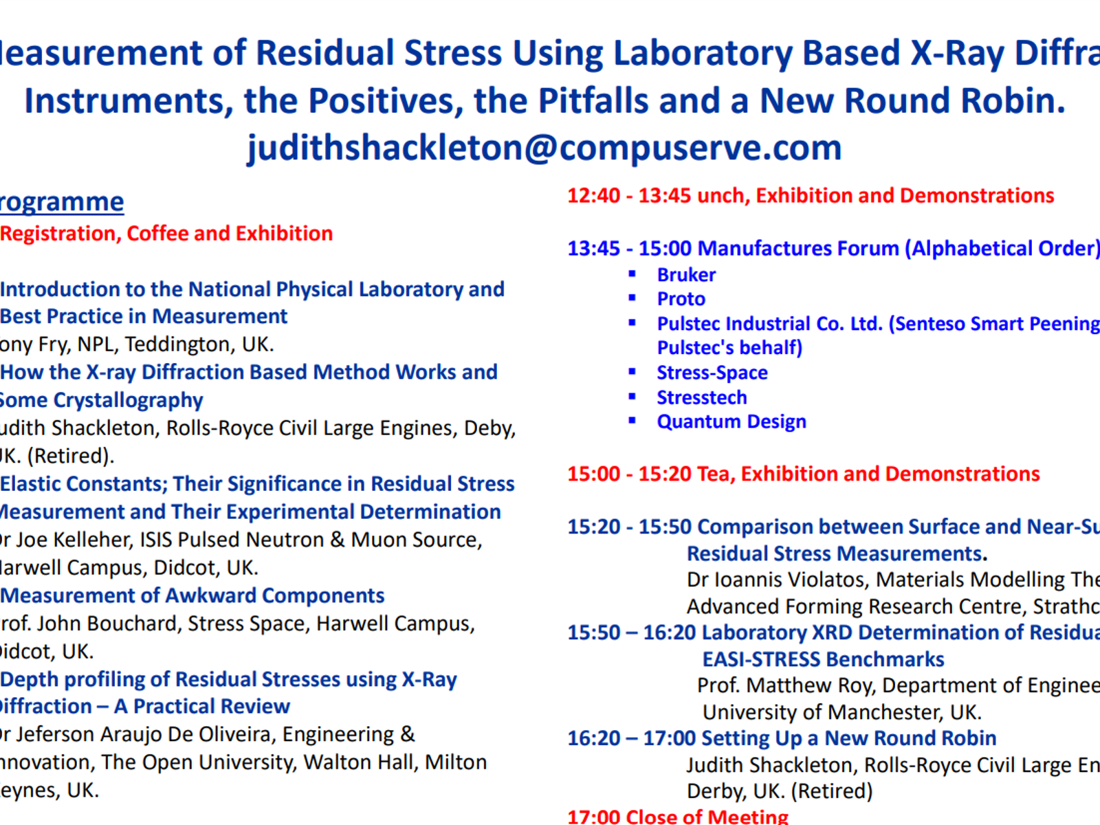 The Measurement of Residual Stress using Laboratory Based X-Ray ...
